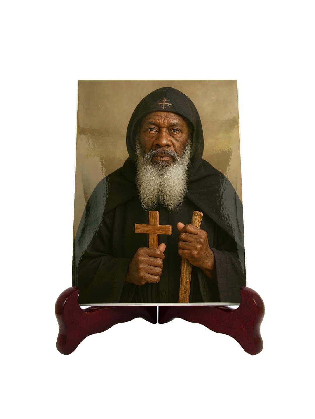 Saint Moses the Black Ceramic Icon Tile: Religious Home Altar Art - Etsy