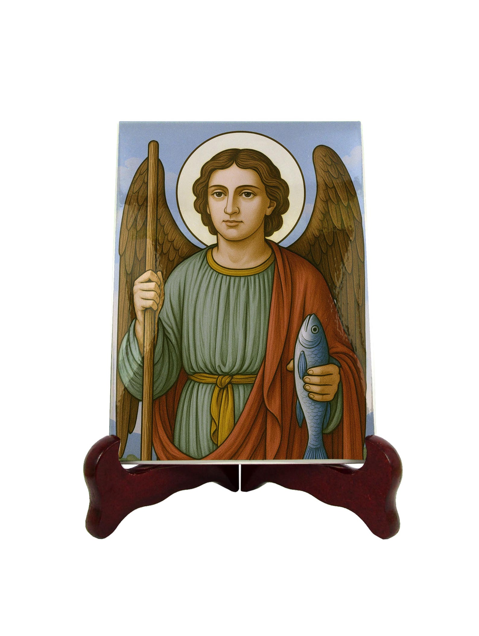 Handmade Saint Raphael Archangel Ceramic Icon: Catholic Gift - Etsy