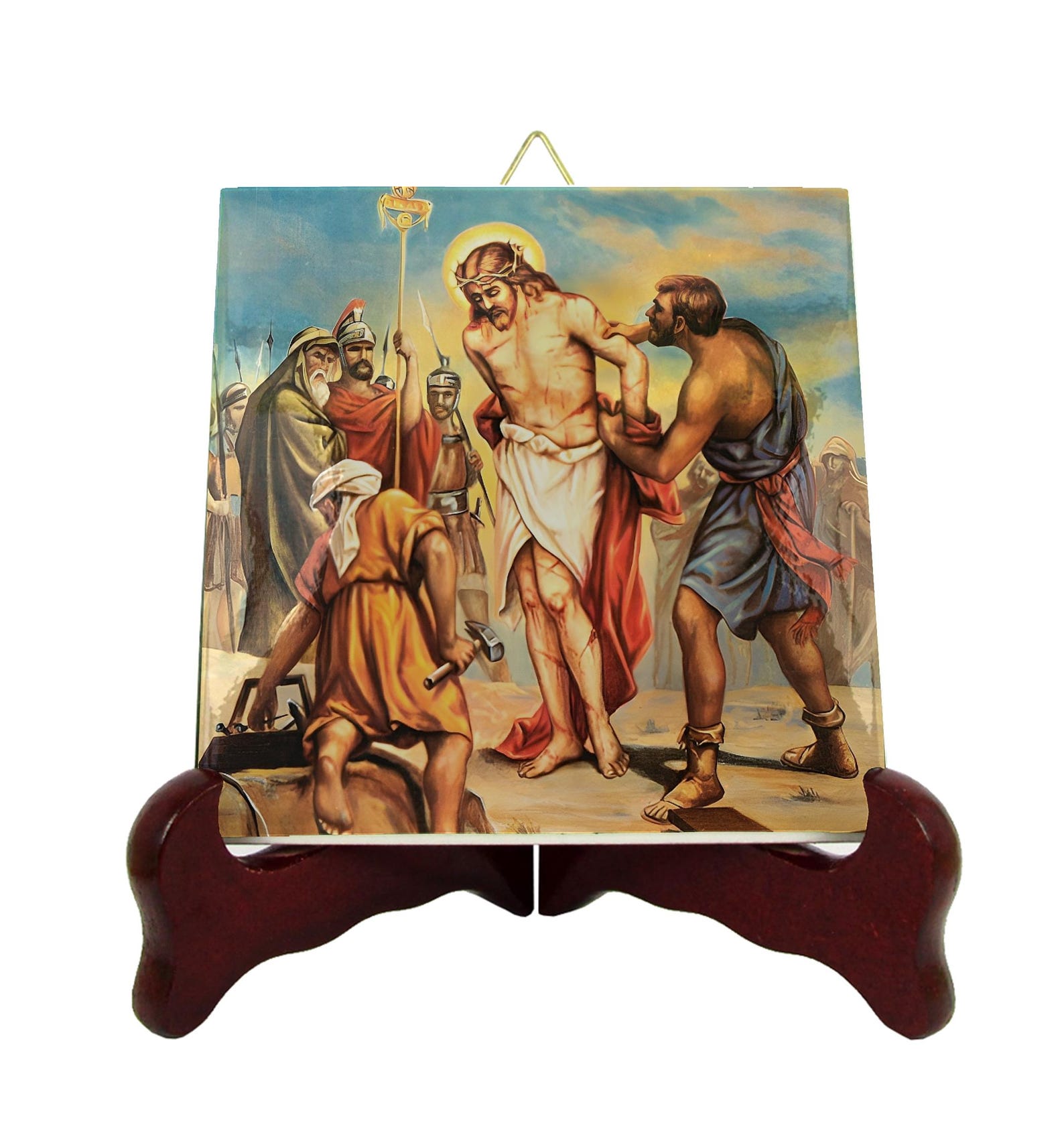 Stations of the Cross Ceramic Tile Set – 14 via Crucis Icons, Catholic ...