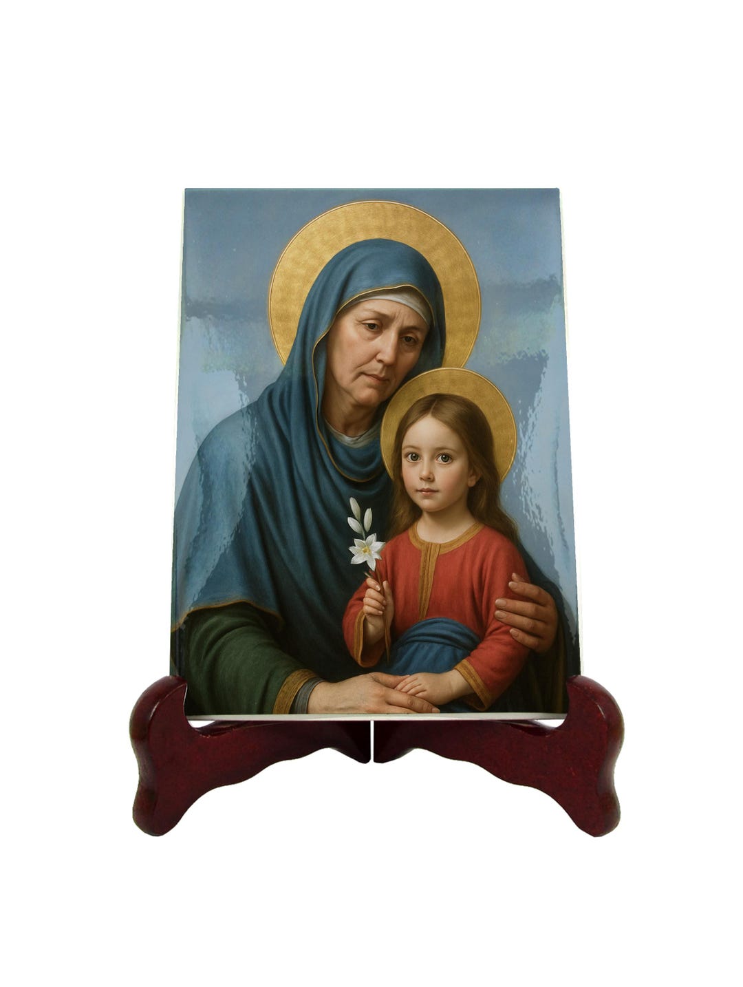 Handmade Saint Anne Ceramic Icon Tile: Hyper-realistic Christian Art - Etsy