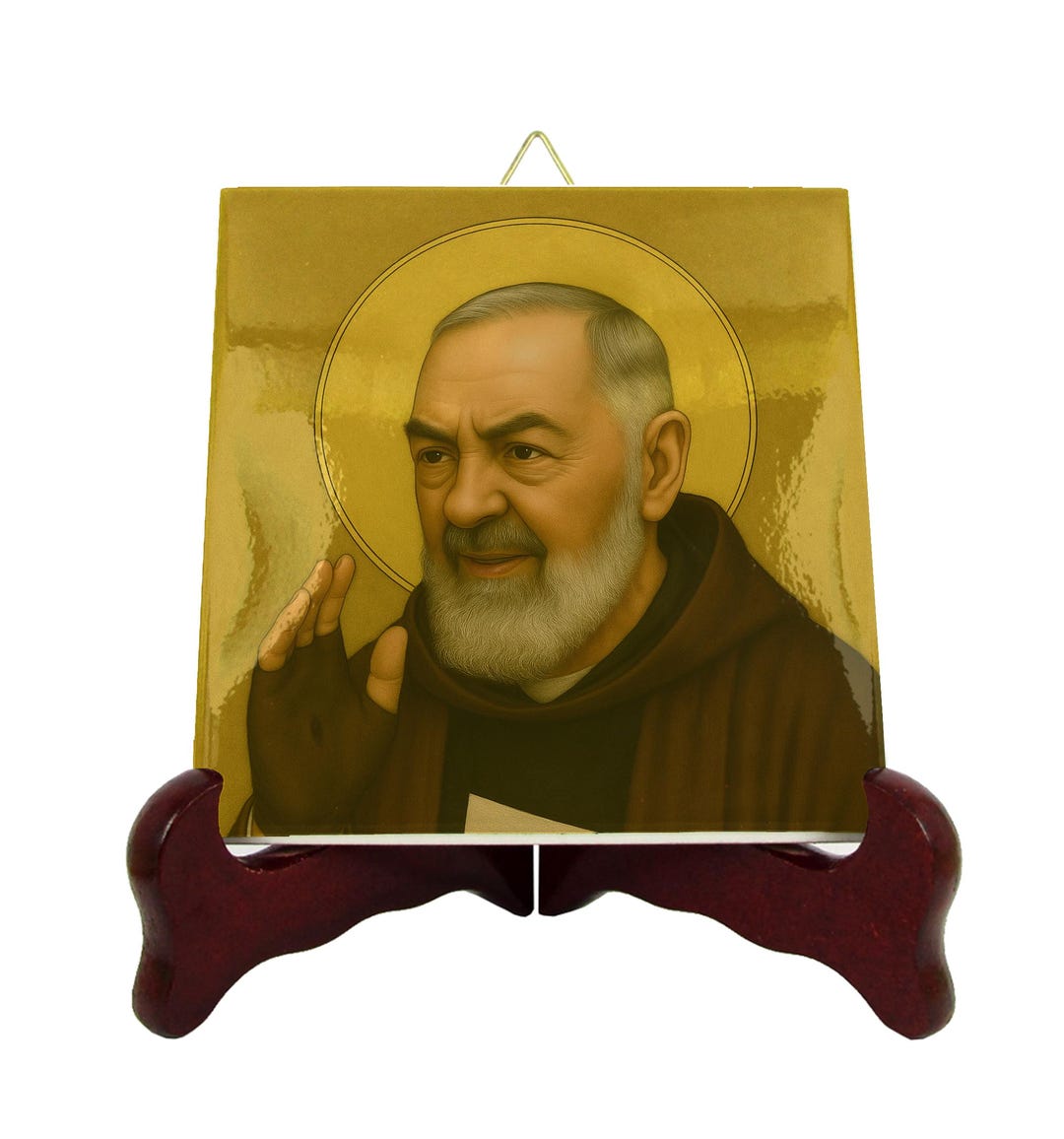 Saint Pio of Pietrelcina Ceramic Icon – Padre Pio Byzantine Art ...