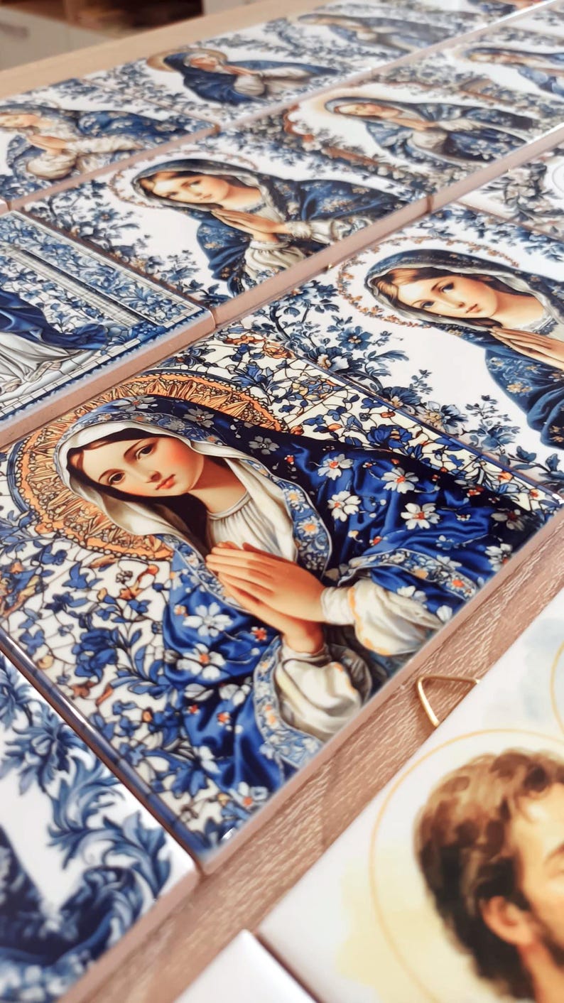 Blue Prayer of Light – Marian Ceramic Icon - Etsy UK