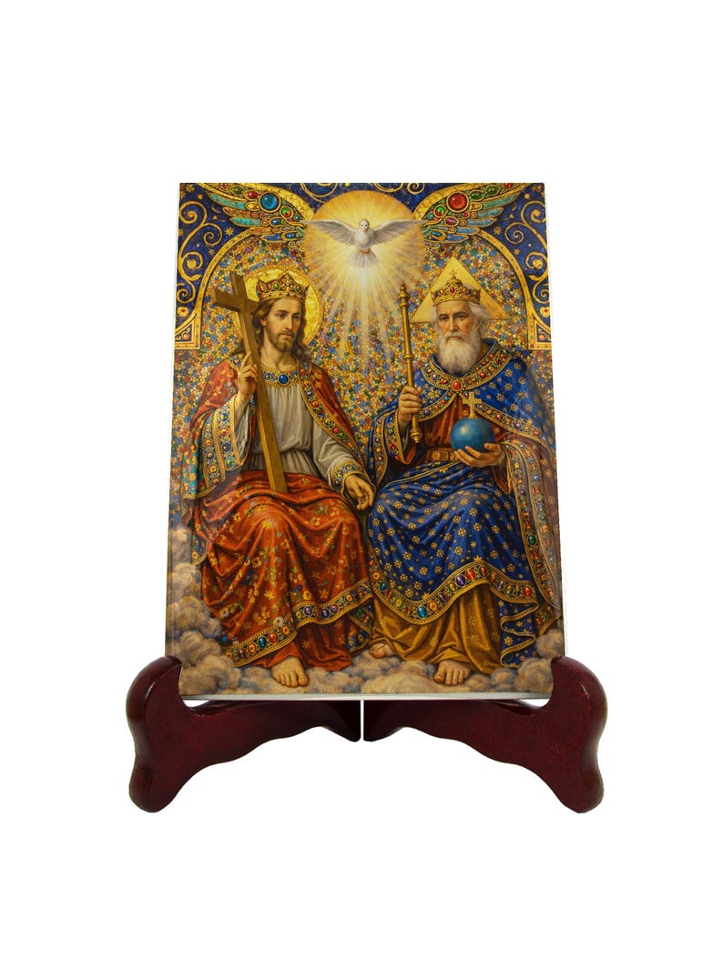 Christian Icon Ceramic Holy Trinity Devotional Art Sacred Image - Etsy UK