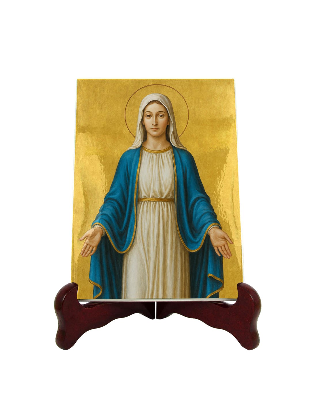 Handcrafted Ceramic Virgin Mary Icon: Modern Byzantine Altar Decor - Etsy