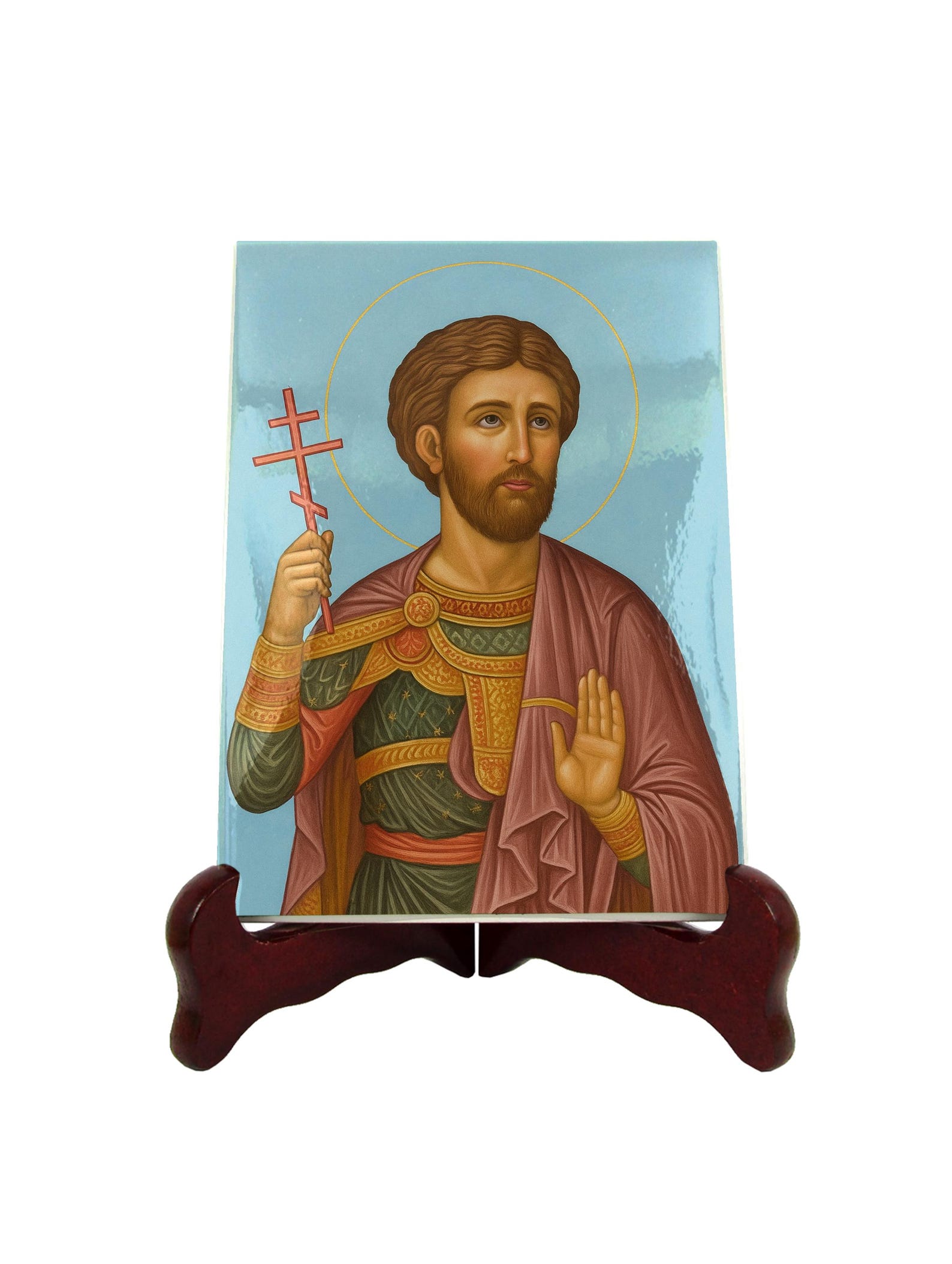 Handcrafted Saint Adrian Ceramic Icon: Christian Home Decor - Etsy