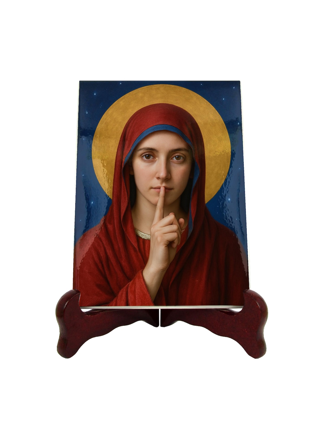 Our Lady of Silence Ceramic Tile Icon: Handmade Religious Wall Art - Etsy