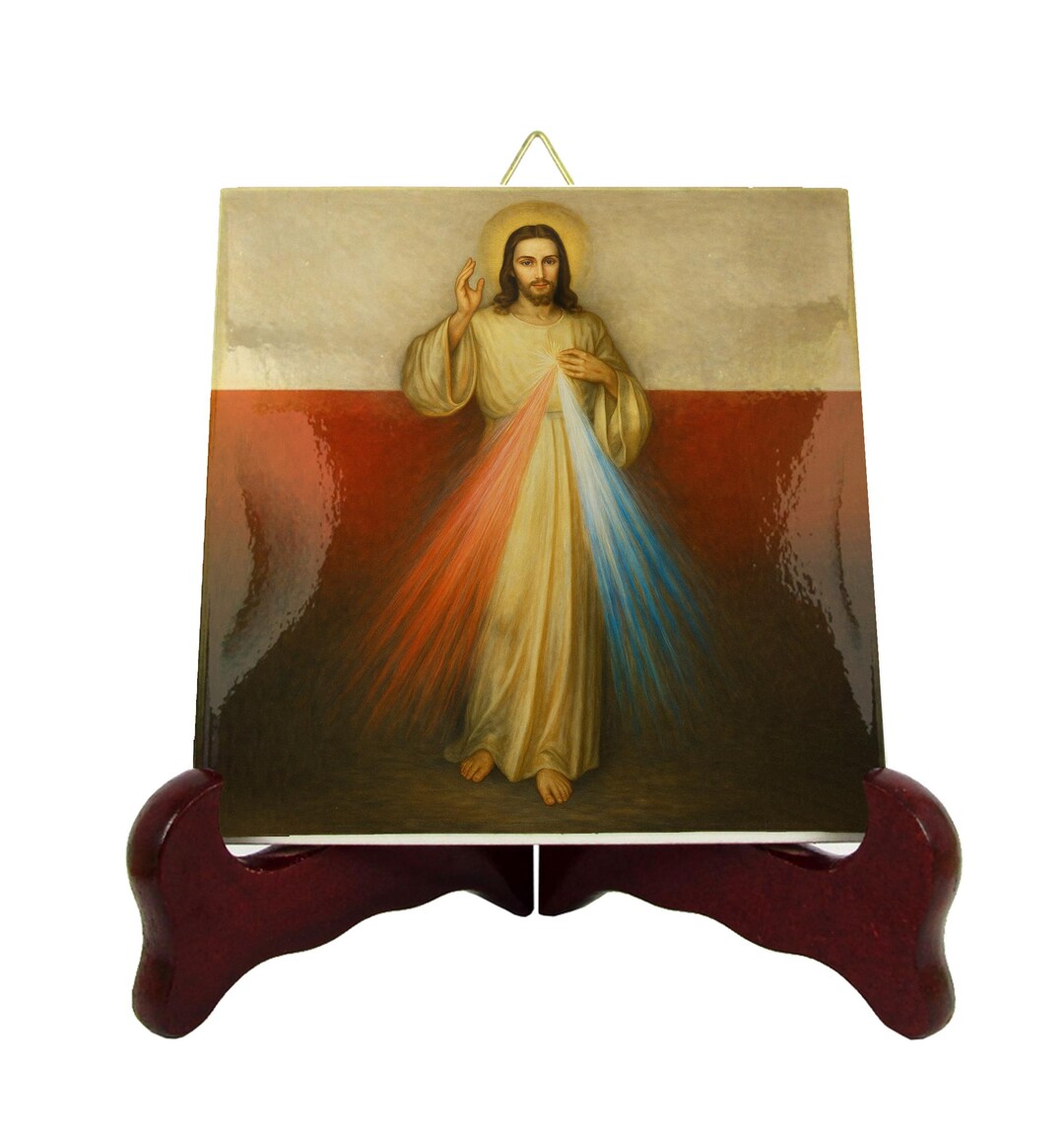 Catholic Merciful Jesus Ceramic Icon – Divine Mercy Religious Wall Art ...