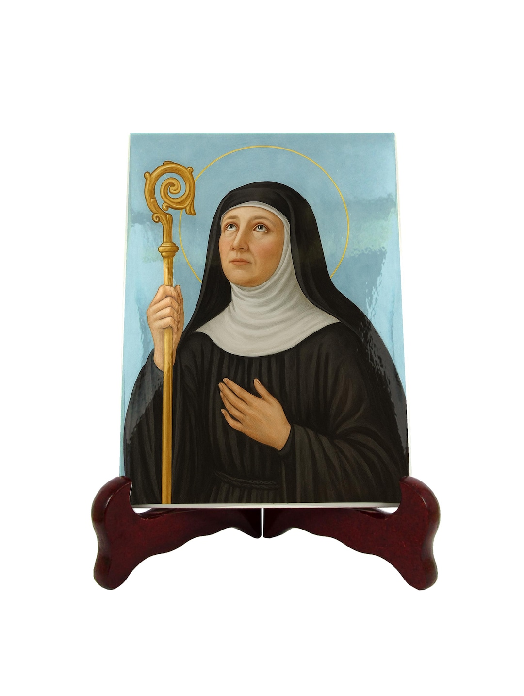 Saint Mechtilde Ceramic Icon: Handcrafted Religious Home Decor - Etsy