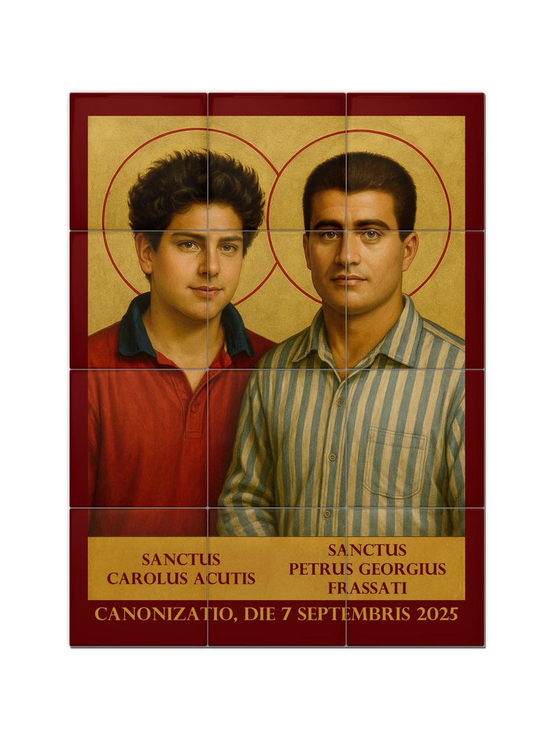 Saint Carlo Acutis & Pier Giorgio Frassati Tile Mural - Limited Edition ...