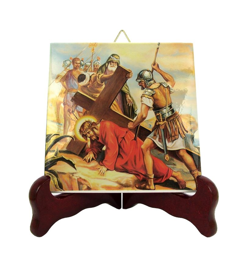 Stations of the Cross Ceramic Tile Set – 14 via Crucis Icons, Catholic ...