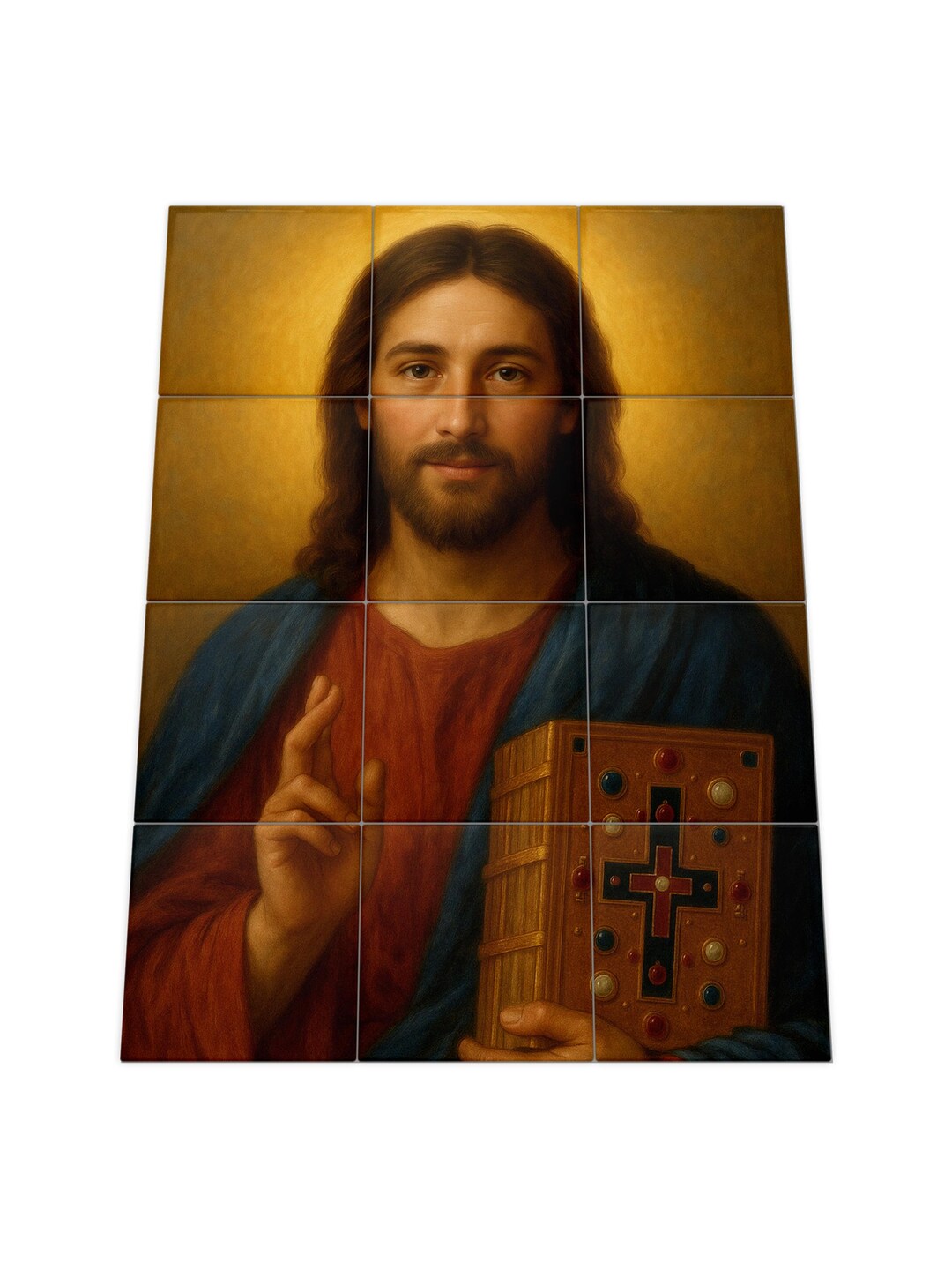 Jesus Christ Icon Tile Mural – Pantocrator Sacred Art, Catholic ...
