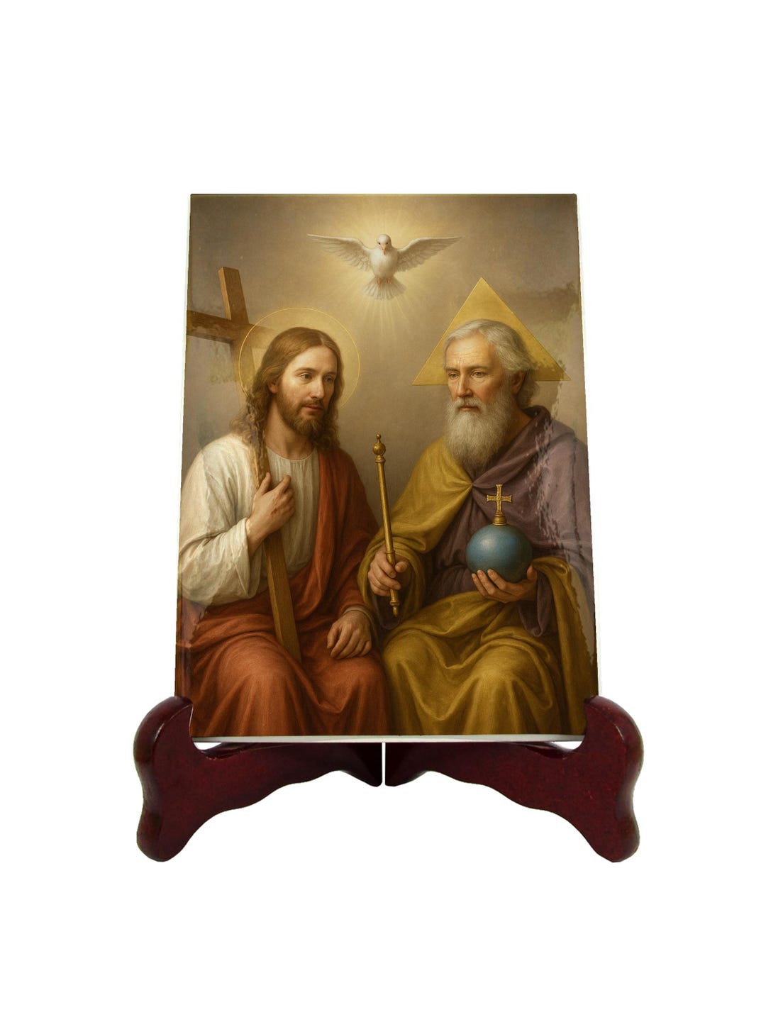 The Holy Trinity Ceramic Religious Icon, Handmade Photorealistic Art ...