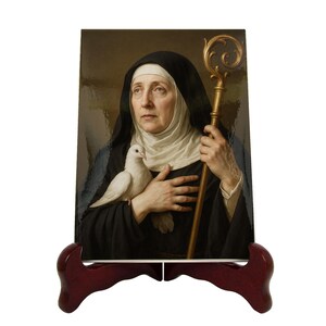 Saint Scholastica Ceramic Icon: Handmade Catholic Art for Home Altar - Etsy
