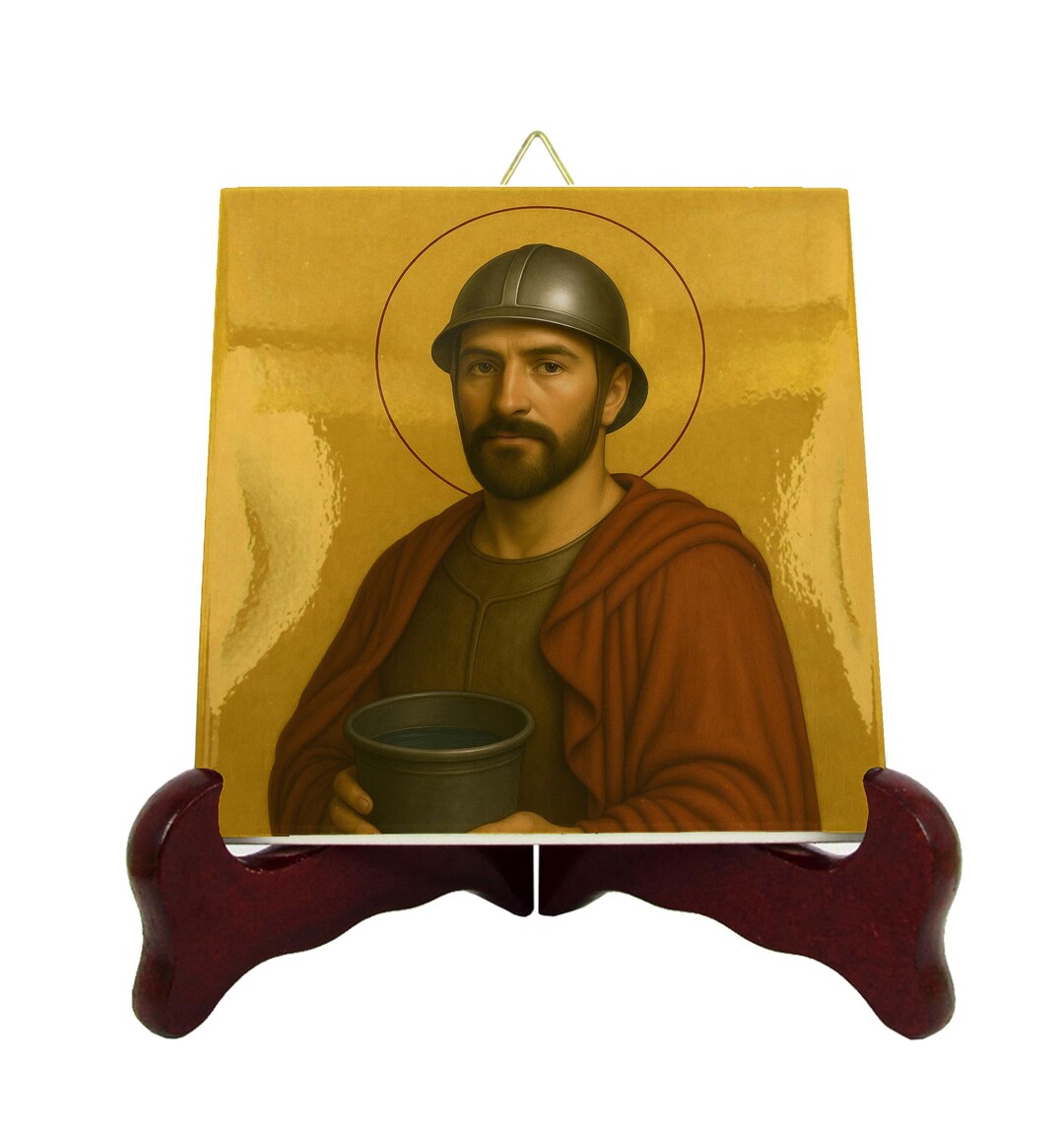 Saint Florian Ceramic Icon – Catholic Firefighter Patron Saint Art ...