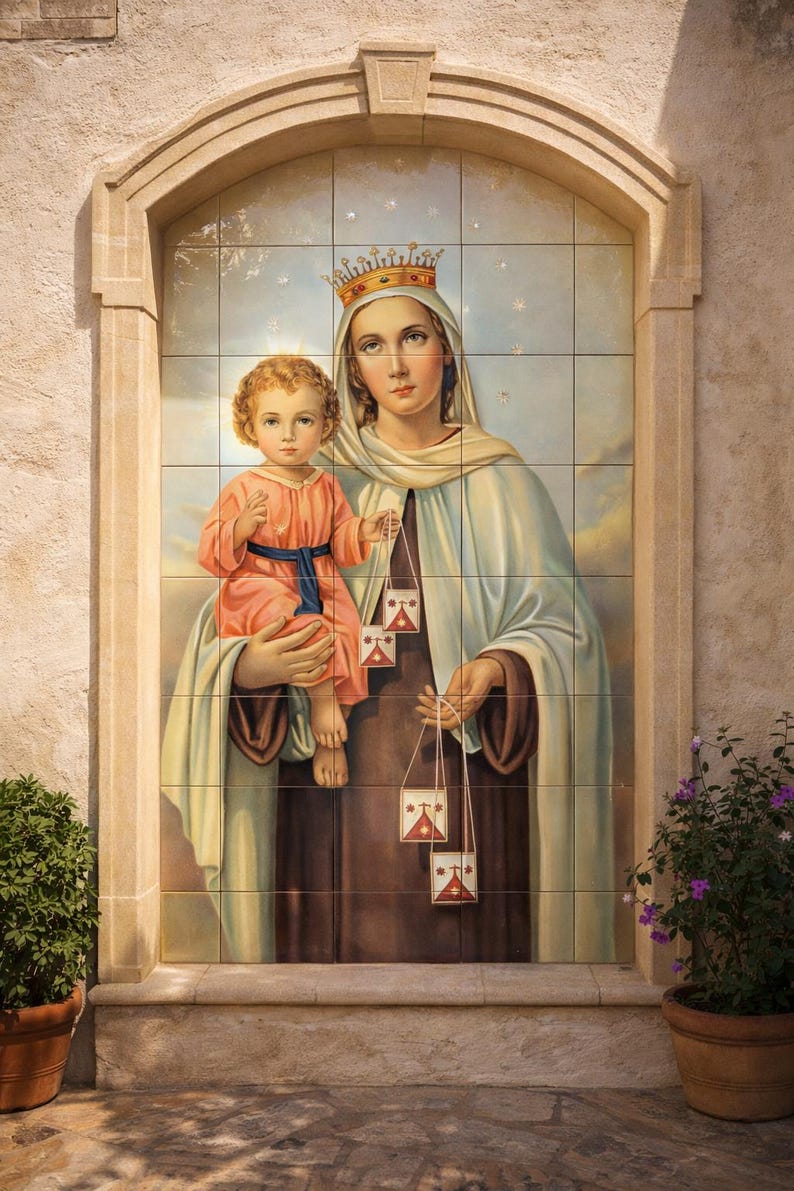 Immaculate Conception Wall Art Tile Mural – Catholic Wall Art Holy Art ...
