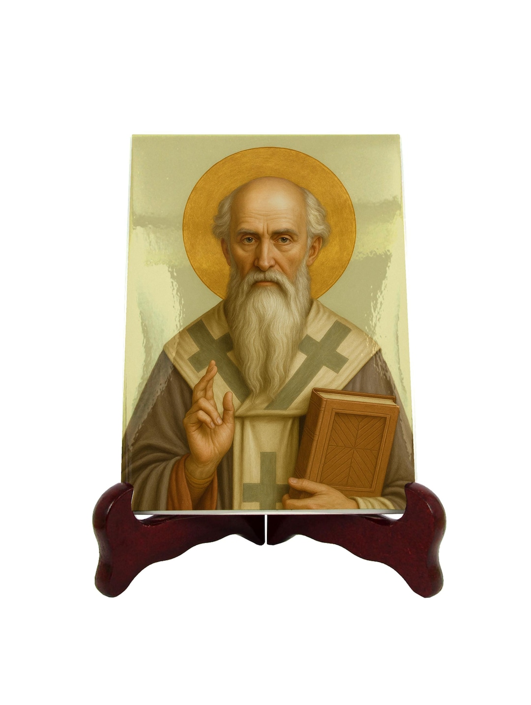 Saint Cyril of Jerusalem Ceramic Icon – Christian Art, Doctor of the ...