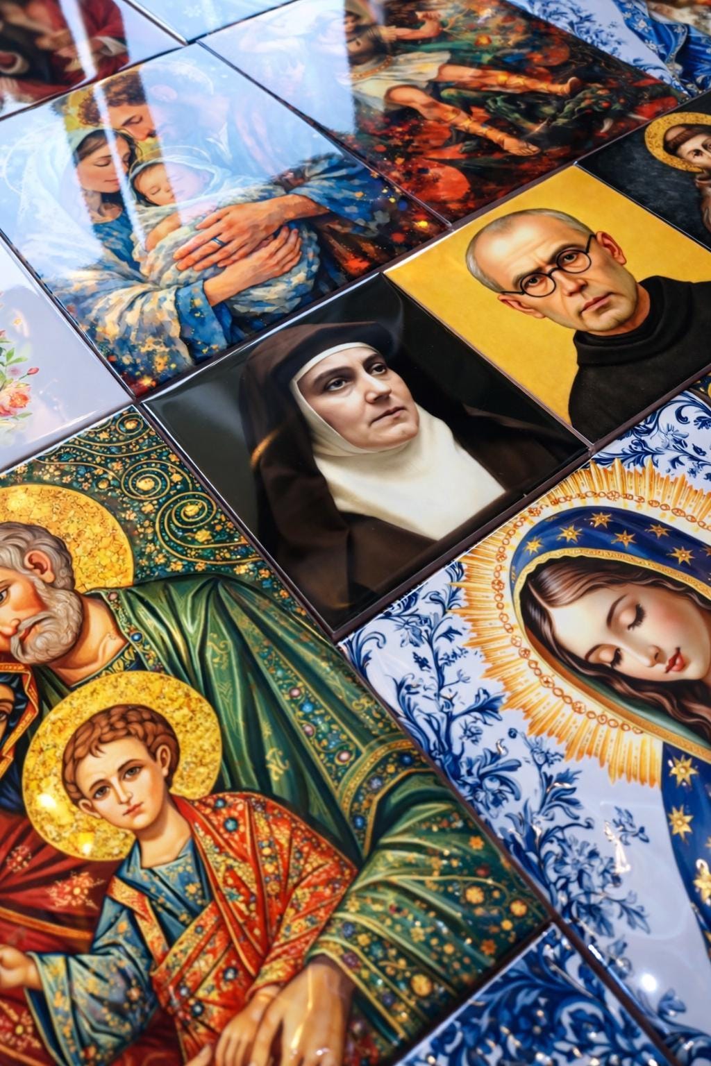 Saint Gertrude of Nivelles – Handmade Catholic Ceramic Icon of Abbess ...