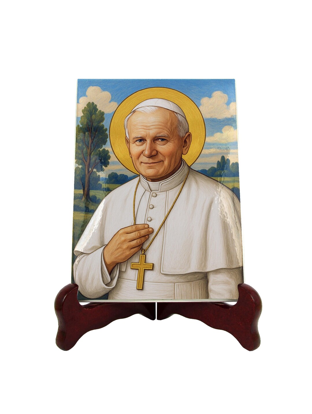 Saint John Paul II Handmade Ceramic Icon, Faith-inspired Home Decor for ...