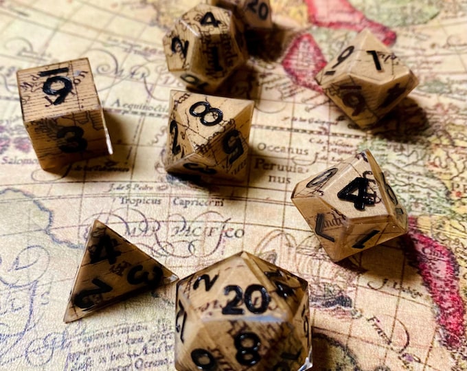 Vintage Map Double Pour Dice Set - Etsy