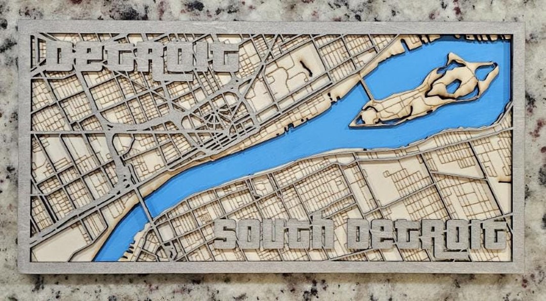 Detroit South Detroit Map Files SVG - Etsy