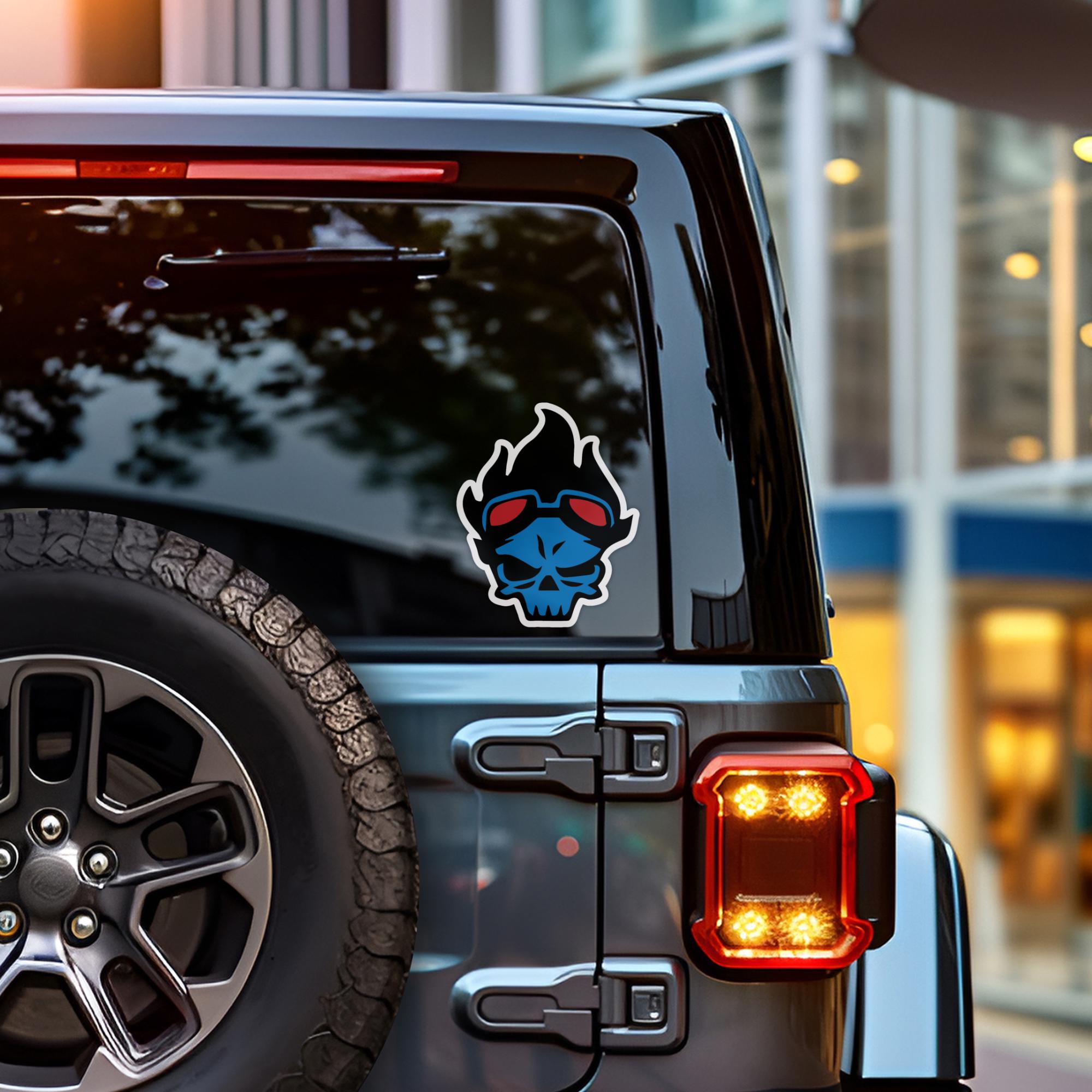 Blue Skull Sticker Meme - Vinyl, Die-cute, Waterproof & Weatherproof ...