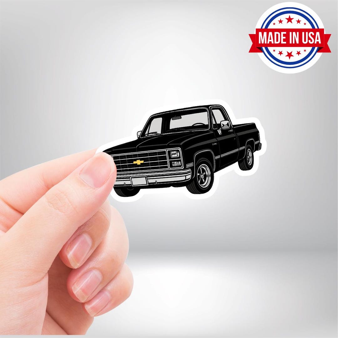 Chevy Square Body Black Truck Vinyl Sticker – Waterproof, UV Resistant ...