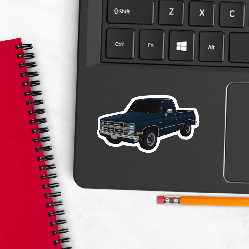 Navy Blue Chevy Square Body Truck Vinyl Sticker - Waterproof, UV ...
