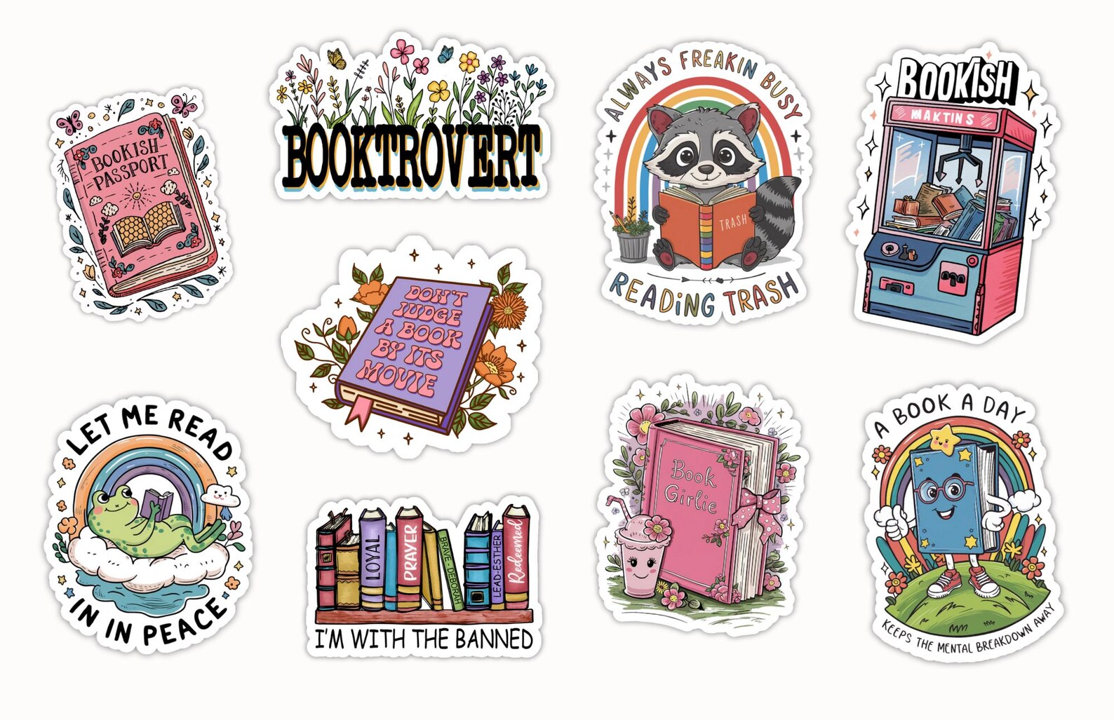 Bookish Bold A Sticker Sheet for Readers Book Club Peeps - Etsy