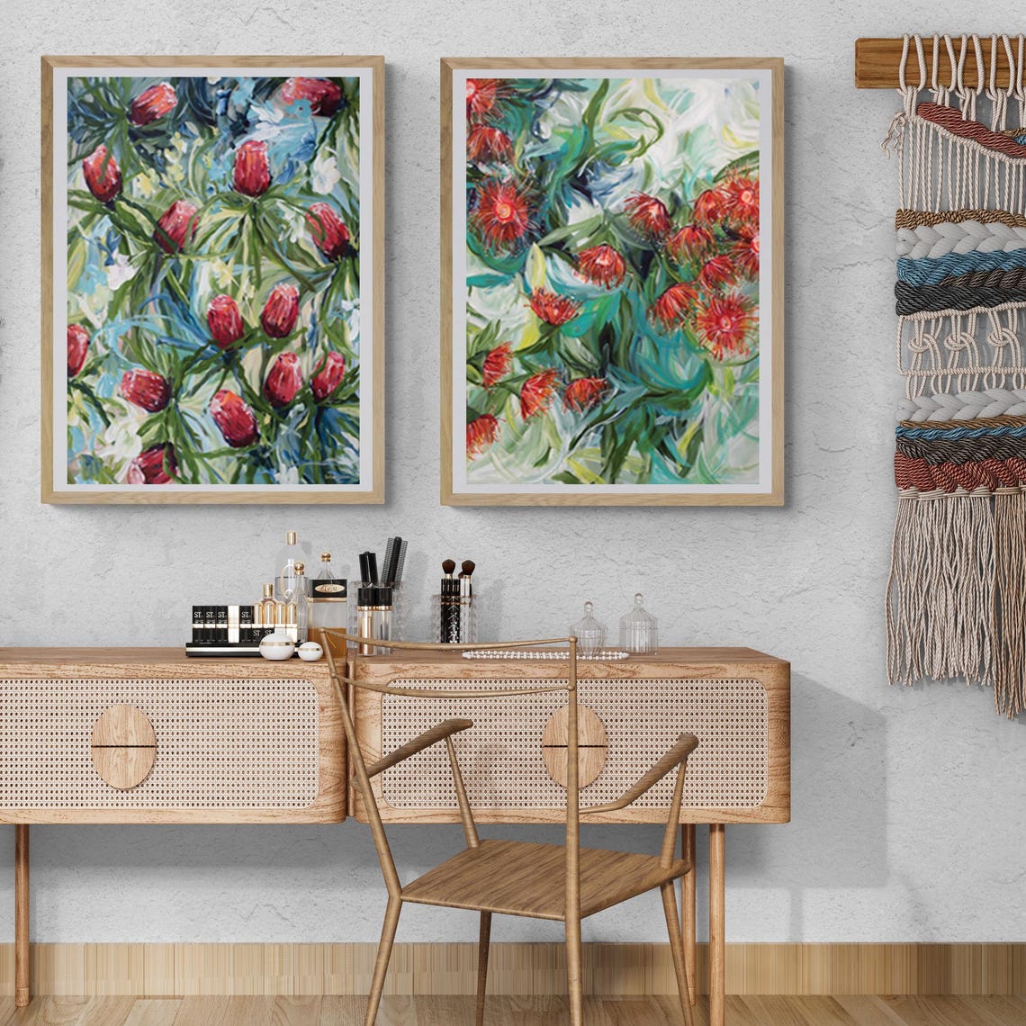 Australian Native Flower Print Set of 2. Digital Downloadable. Red ...