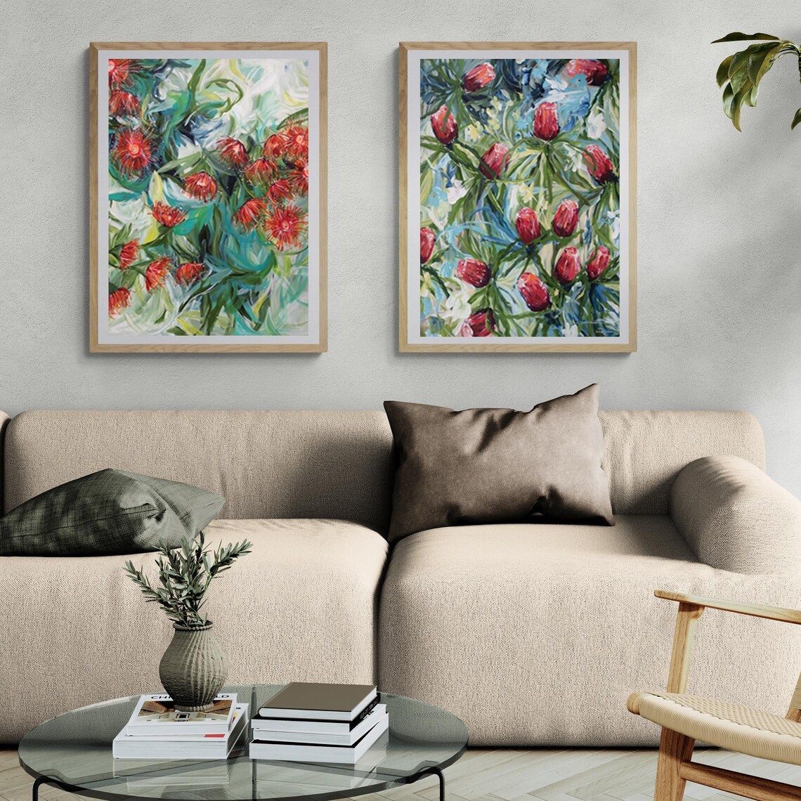 Australian Native Flower Print Set of 2. Digital Downloadable. Red ...