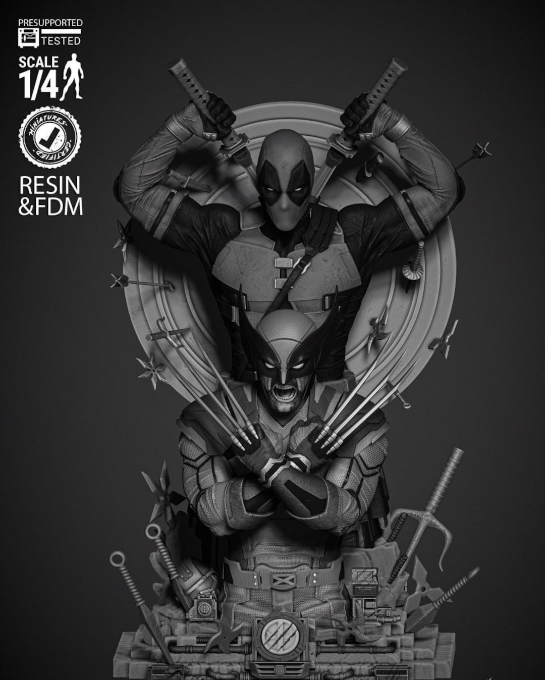 Deadpool X Wolverine STL File, 3D Printing Model, STL File for 3D ...
