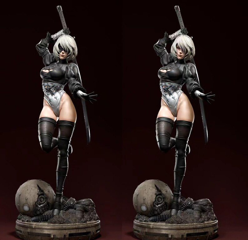 2B / Nier Automata Modelo STL para impresora de resina Figura Impresión 3D Diorama de alta ...