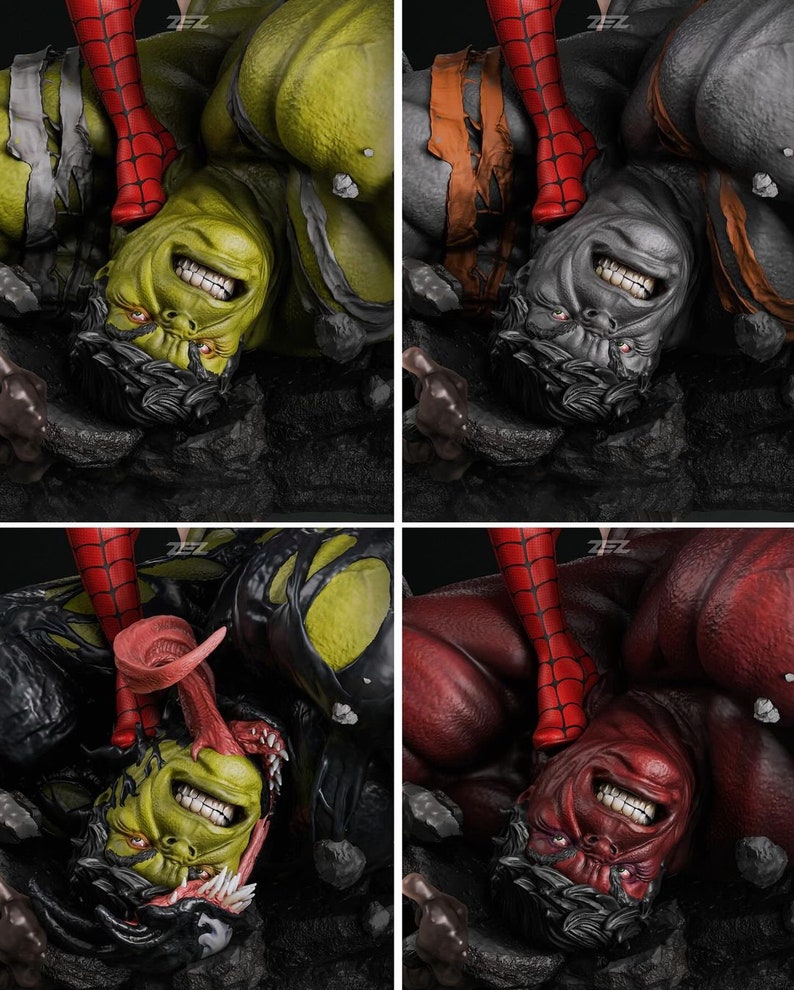 Spider-man Vs Hulk STL File, 3D Printing Model, STL File for 3D Printers, 3D Figures, 3D Model ...