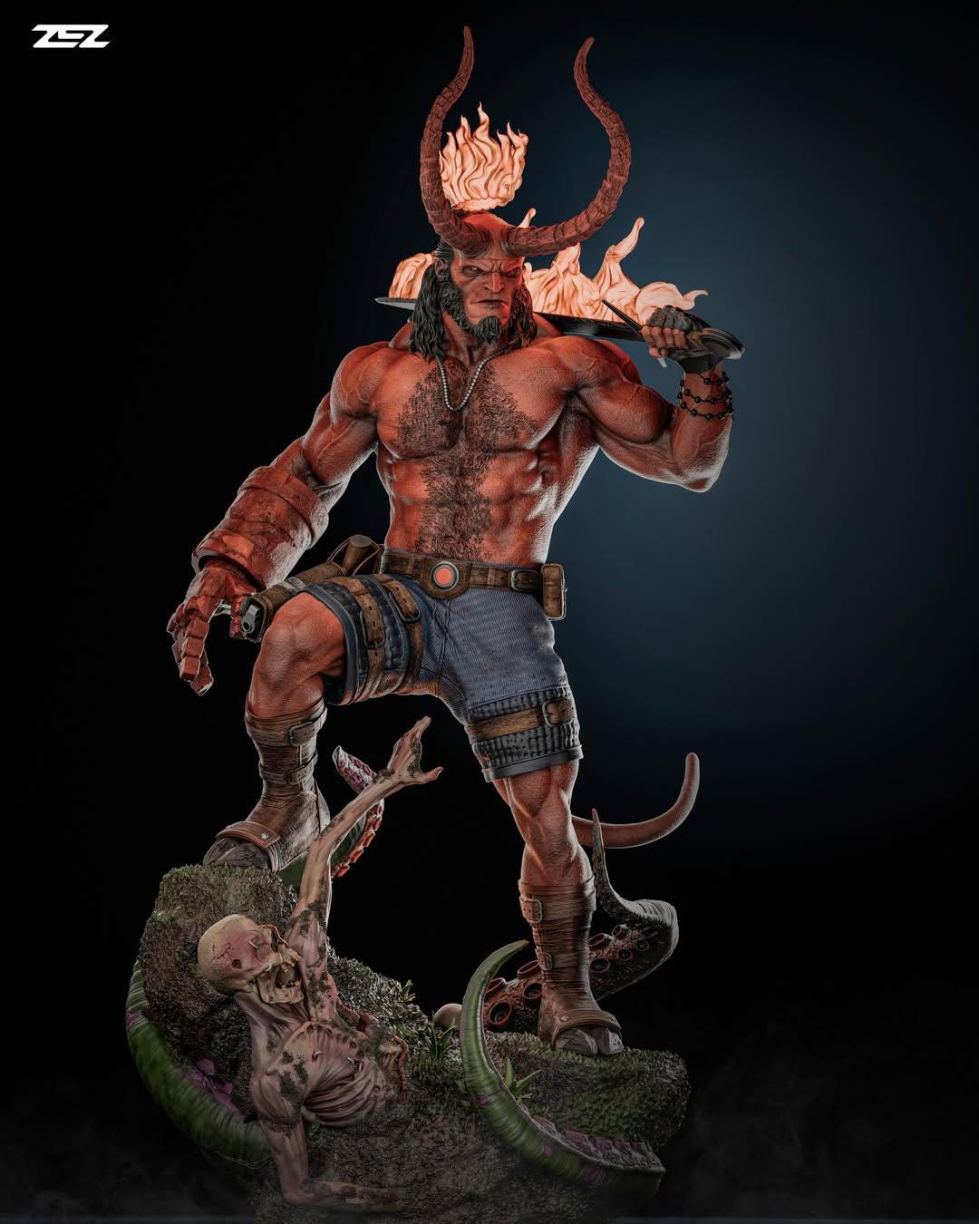 Hellboy STL Model for Resin Printer Figure 3D Printing High Quality ...