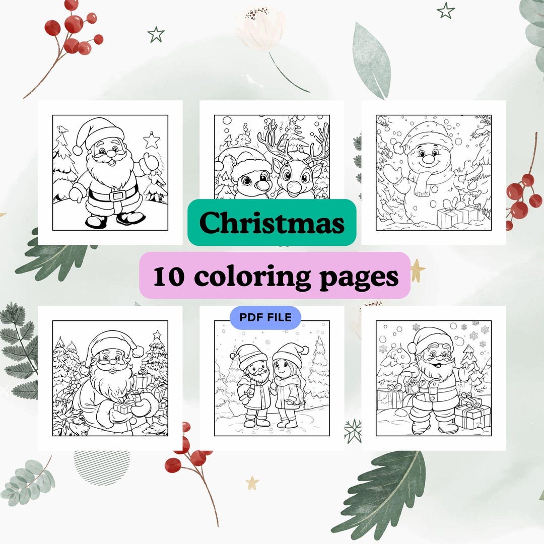 Coloring Pages in Christmas Theme. Coloring Pages for Any Skill for ...