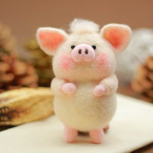 Handmade Wool Felt Pig Figurine: Farmhouse Nursery Decor - Etsy