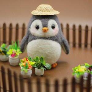 Handmade Wool Felt Penguin Adorable Penguin With Whiskers Handcrafted ...