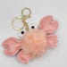 Pink Crab Keychain: Fluffy Plush Charm With Faux Leather Claws - Etsy