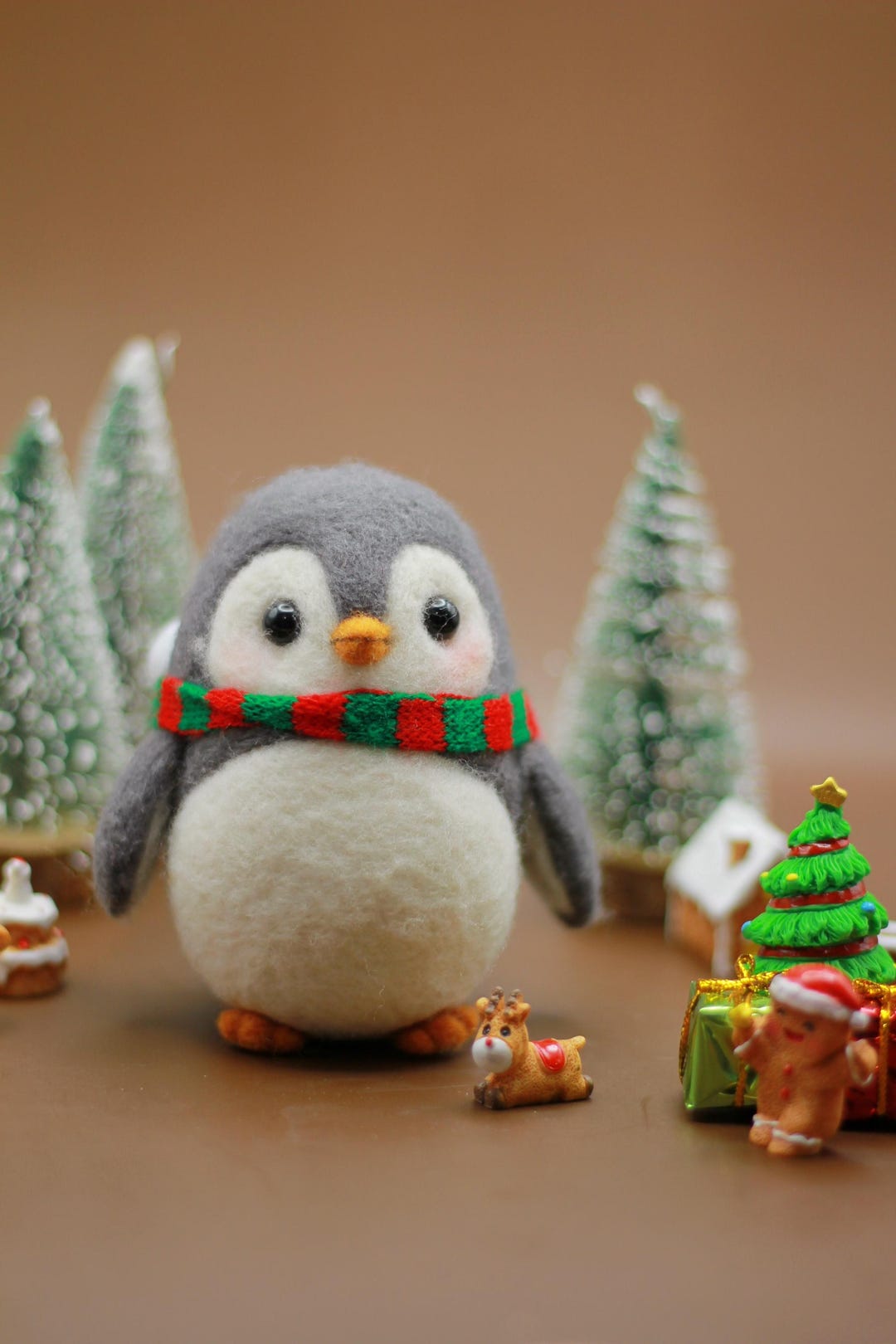 Handmade Wool Felt Penguin Adorable Penguin With Whiskers Handcrafted ...