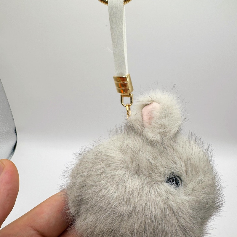Fluffy Bunny Keychain - Etsy