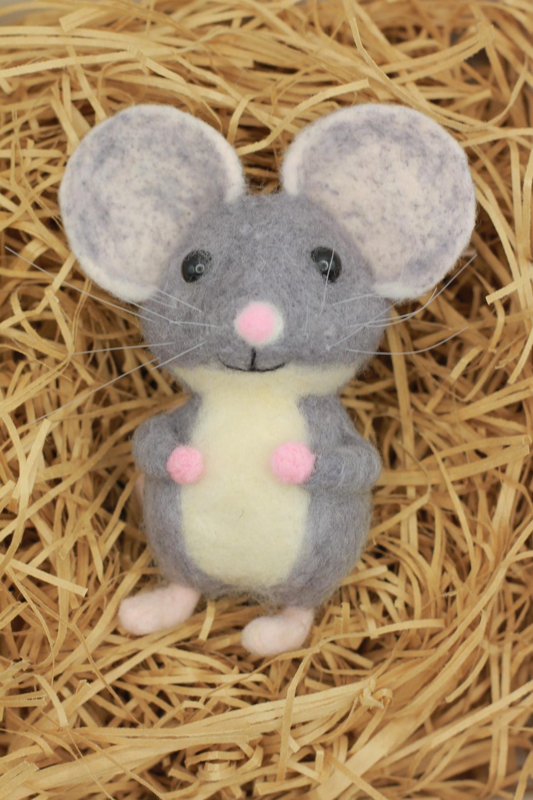 Handmade Wool Felt Mouse Adorable Mouse With Whiskers Handcrafted Cute ...