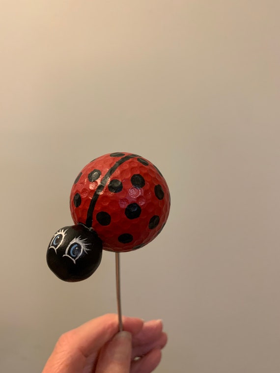 Ladybug Pick for A Planter or Garden Made of Recycled Golf - Etsy