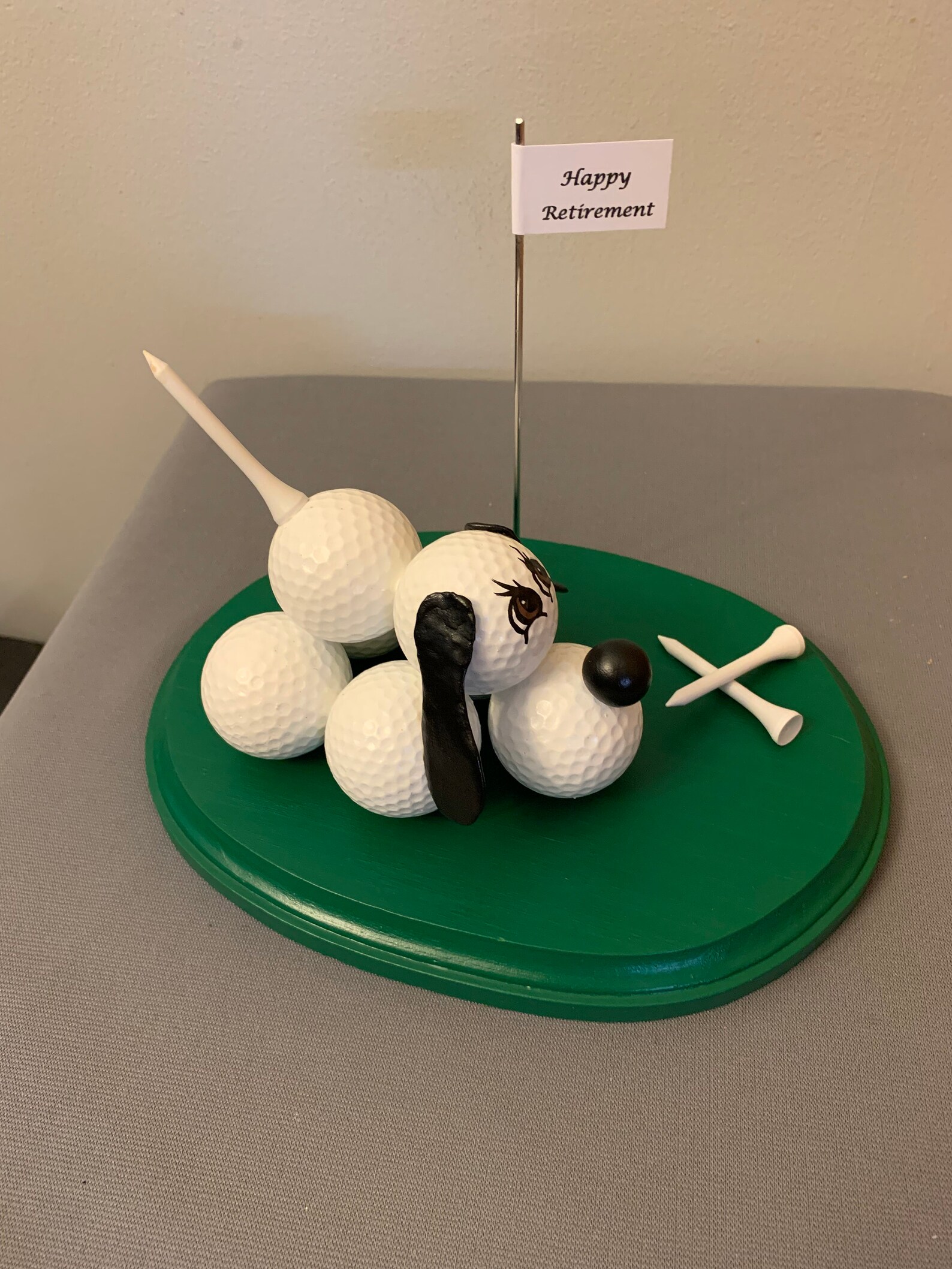 Dog on A Golf Course With A Flag (flag Can Be Customized) Made of ...