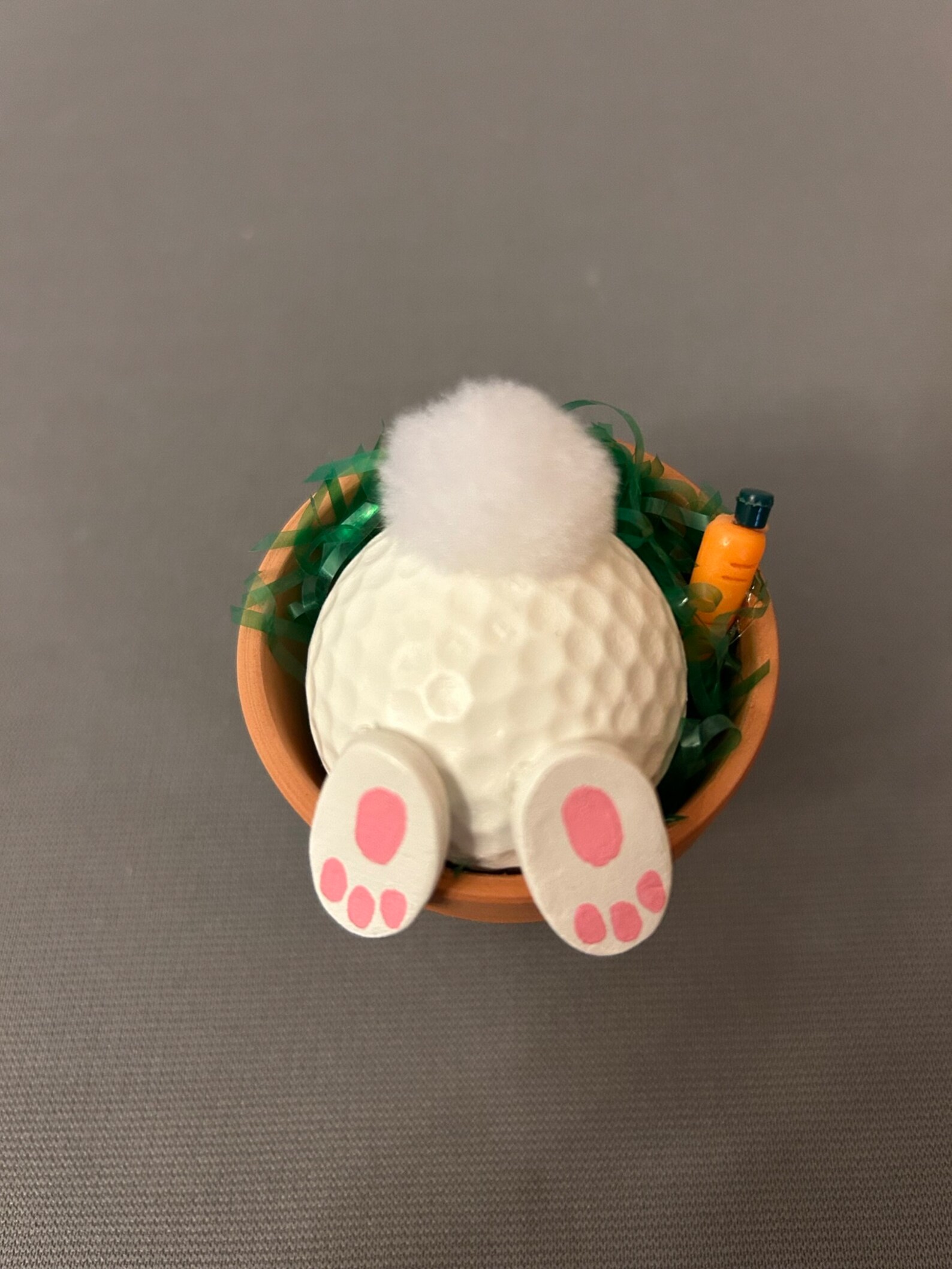Bunny Butt in A Clay Pot Made of Recycled Golf Balls Hand Made and Hand ...