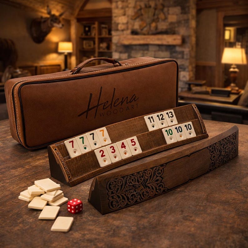 Handmade Wooden Rummikub Set – Curved Rummy Board Game - Etsy