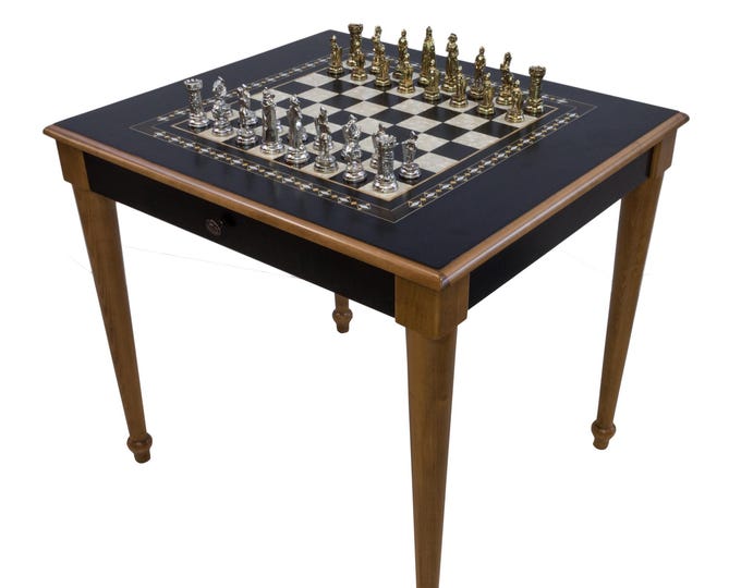 Wooden Chess Set / Table "streaks of Power" Walnut and Maple Wood ,two ...