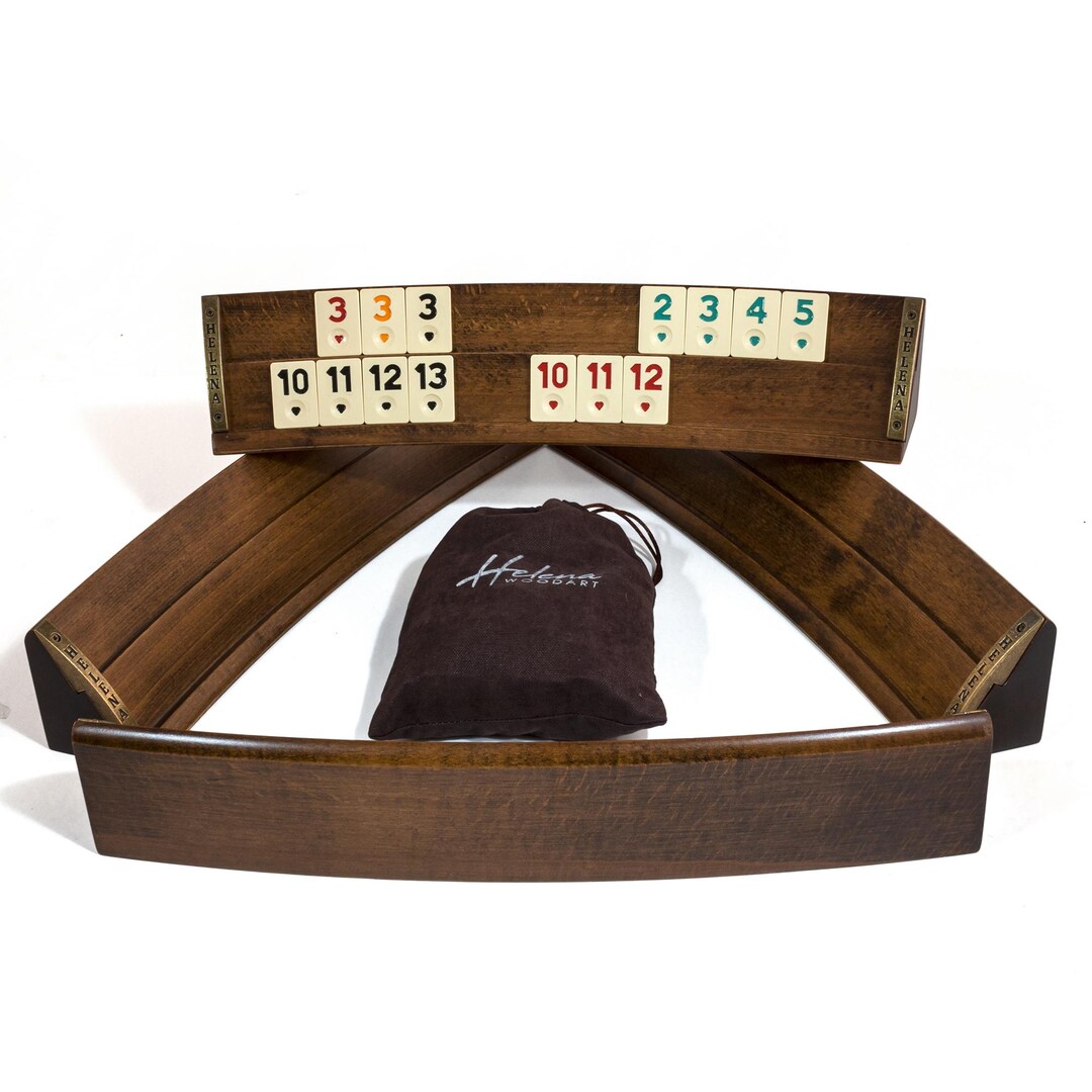 Handmade Wooden Rummy Cube Game Set - Curved Rummikub Boards - Etsy