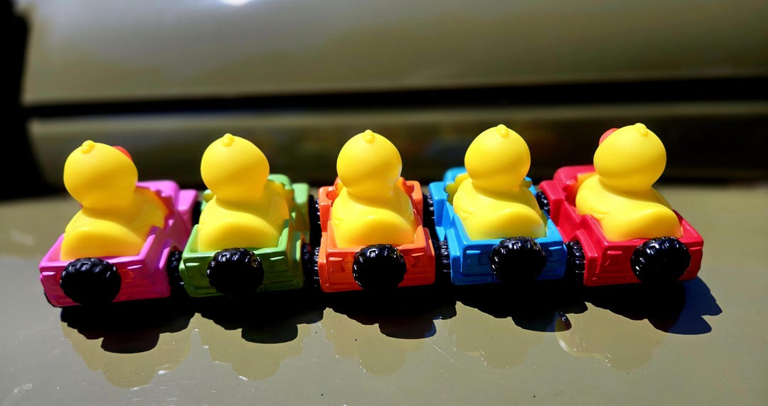 New Colors! Assorted (5) Piece Set, Rubber Ducks. Happiness is Being ...