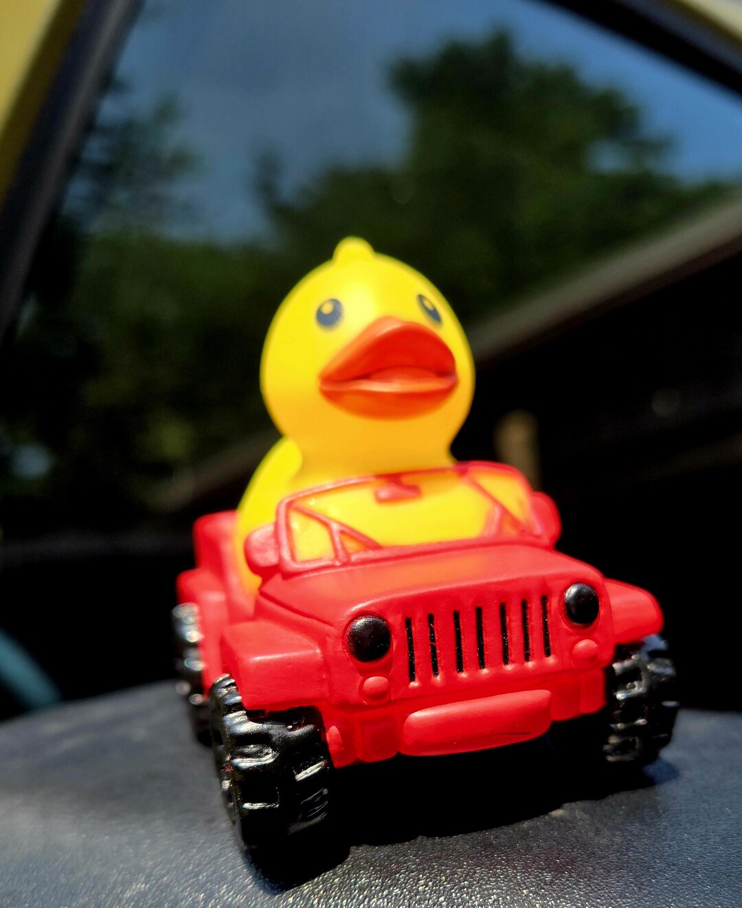 New Colors Rubber Duck Driver in Red Jeep.. Happiness is Being Ducked ...