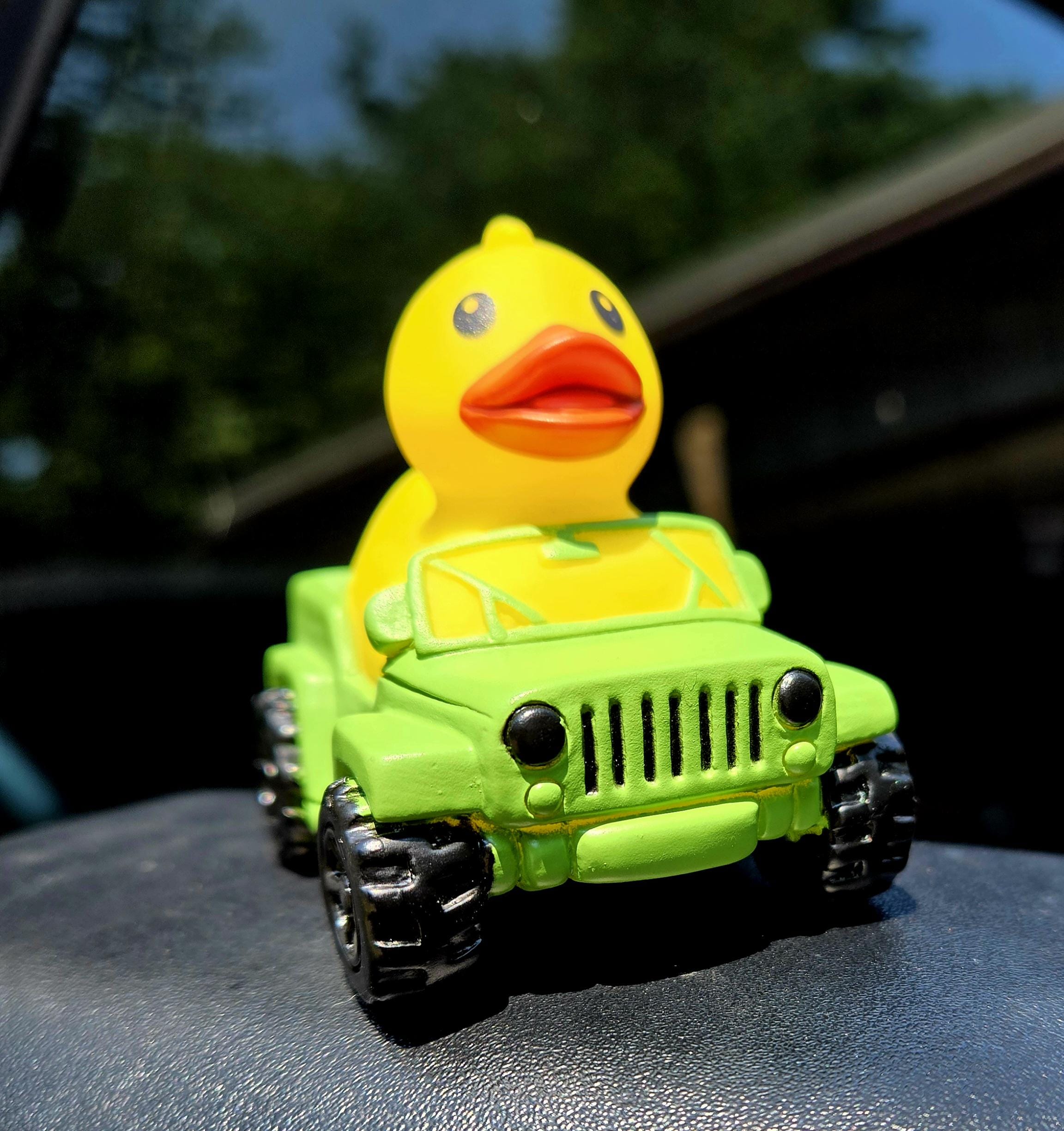 New Colors Rubber Duck Driver in Green 4x4 .. Happiness is Being Ducked ...